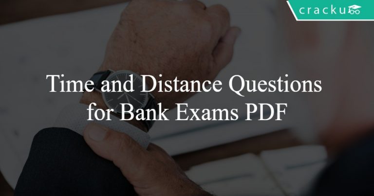 Time and Distance Questions for Bank Exams PDF - Cracku