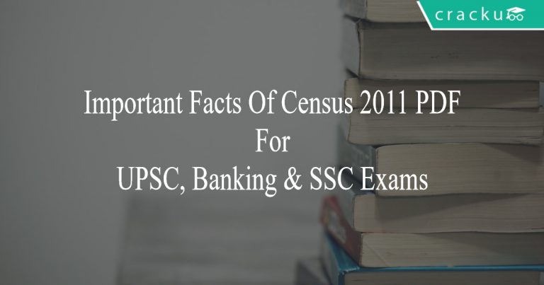Important Facts Of Census 2011 PDF - Cracku