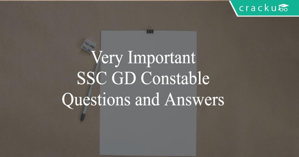 SSC GD Important Questions and Answers PDF | SSC GD Study Material PDF ...