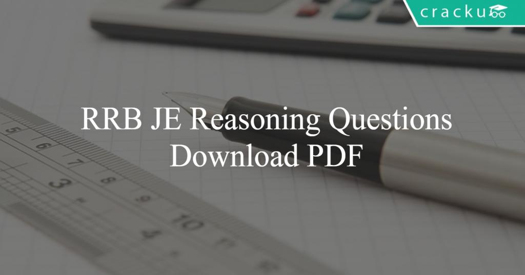 RRB JE Reasoning Questions PDF - Cracku