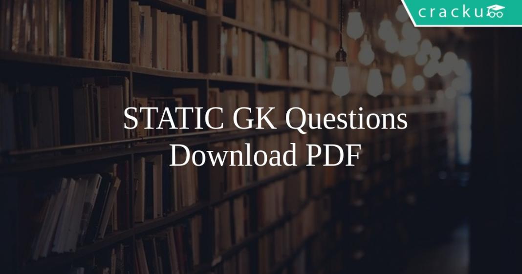 Top-100 Static-GK Questions (PART-2 हिन्दी) - Cracku