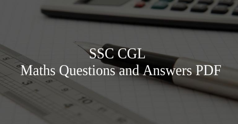 SSC-CGL Maths Questions and Answers PDF - Cracku