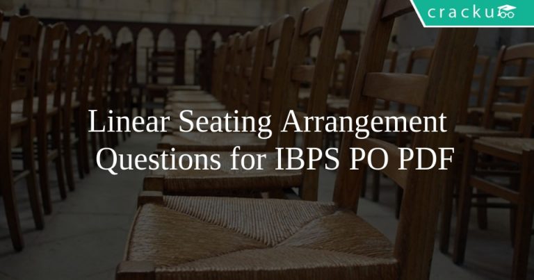 Linear Seating Arrangement Questions for IBPS PO PDF - Cracku