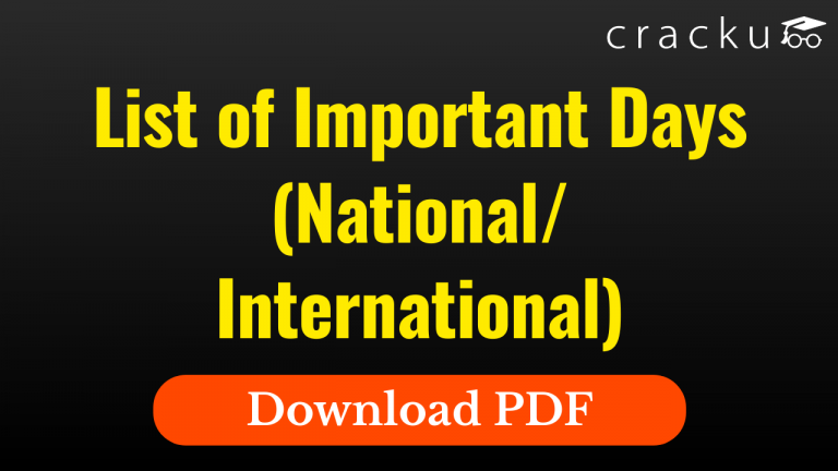 List of Important Days & Dates (National/International) - Download PDF