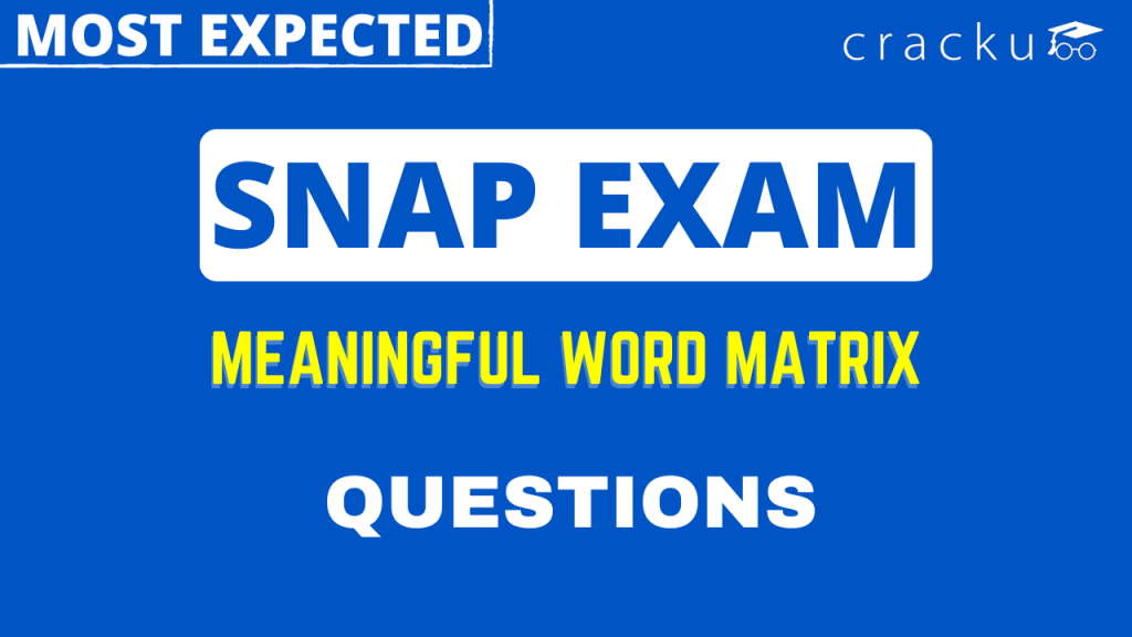 SNAP Meaningful Word Matrix Questions PDF - Cracku