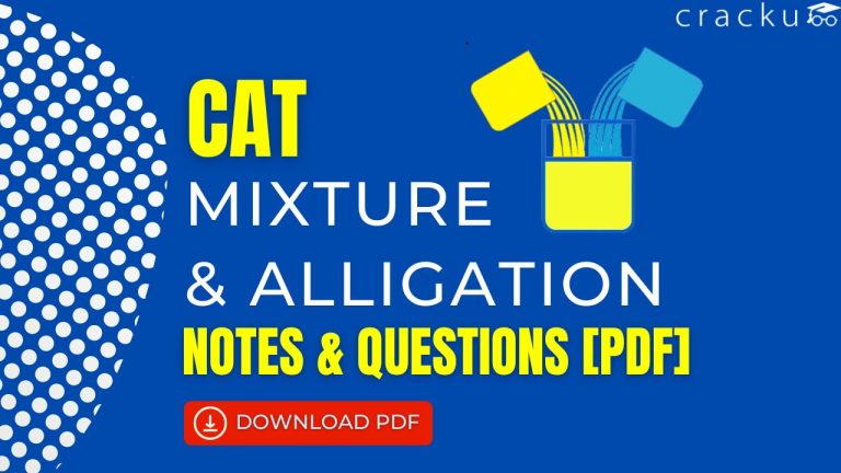CAT Mixture and Alligation Questions [Download PDF] - Cracku