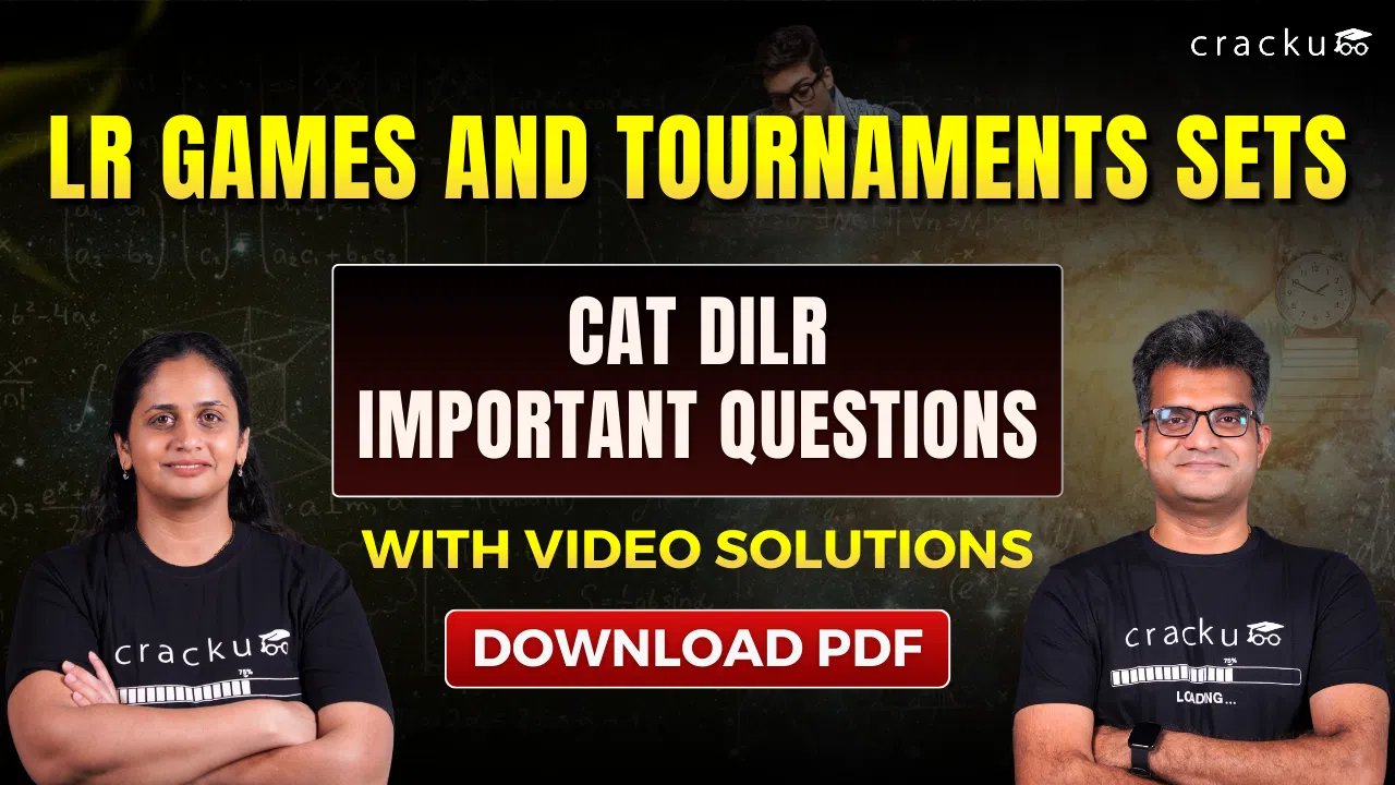 Top 61 CAT Games and Tournaments Questions PDF With Video Solutions