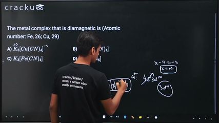[Video] The metal complex that is diamagnetic is (Atomic number: Fe, 26 ...