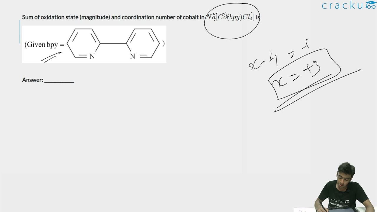 [Video] Sum of oxidation state (magnitude) and coordination number of ...