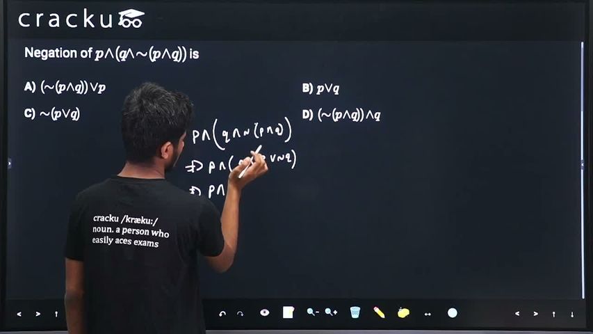 [Video] Negation of p \\wedge (q \\wedge \\sim(p \\wedge q)) is - - NTA ...