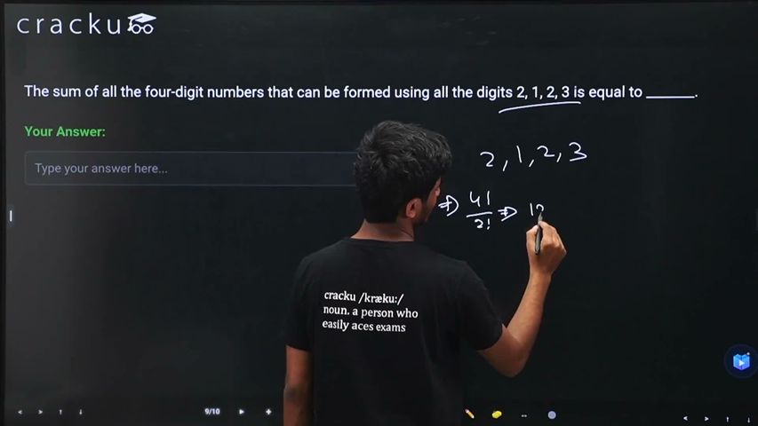 [Video] The sum of all the four-digit numbers that can be formed using ...